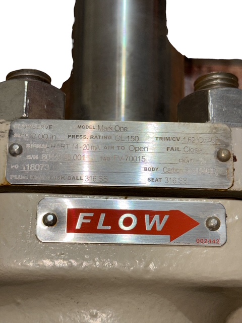 Valtek Flowserve Mark One 2" Class 150 - Paper Mill Equipment, Used ...