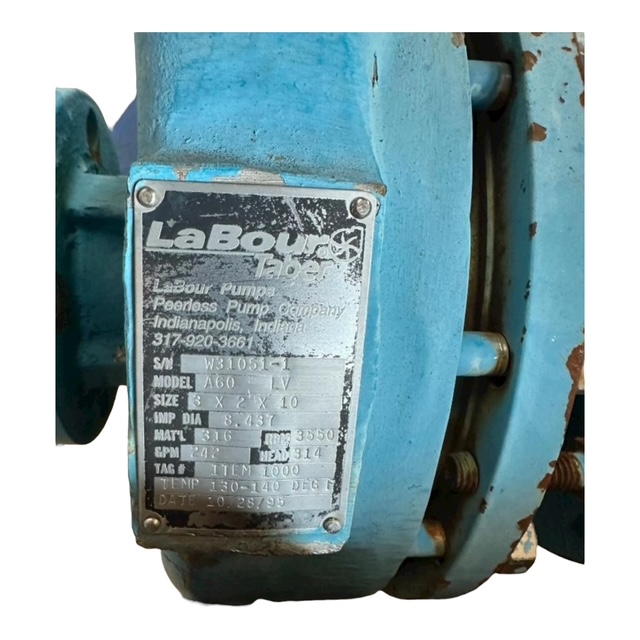Labour Taber Peerless A60 LV 3×2-10 Stainless Steel Pump - Perea Industrial